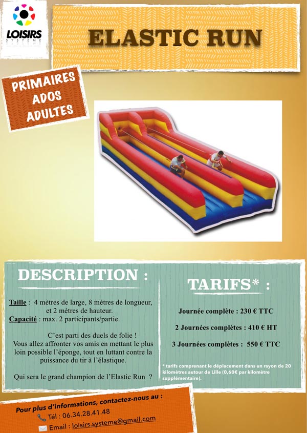 Location Elastic Run Lille - Jeu Gonflable à Louer Lille